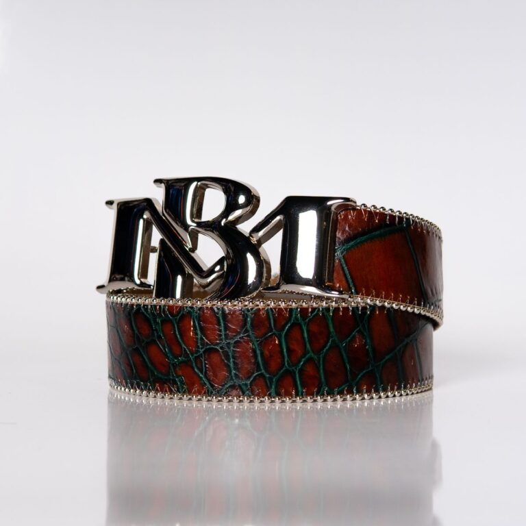 BB Simon Block Letter Belt - Brick City Leather